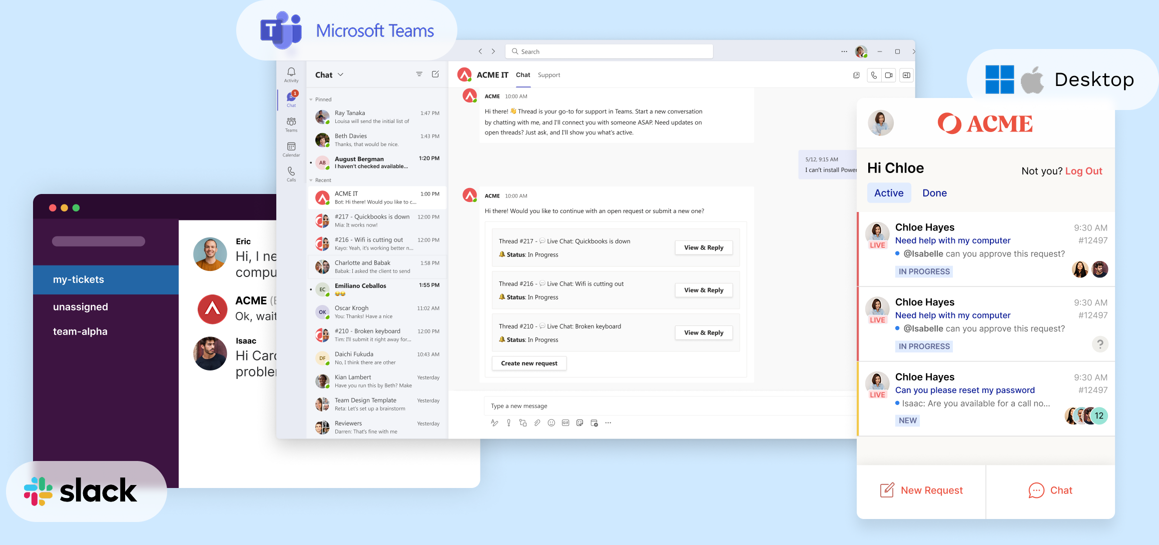 Live Managed Chat Support from Thread