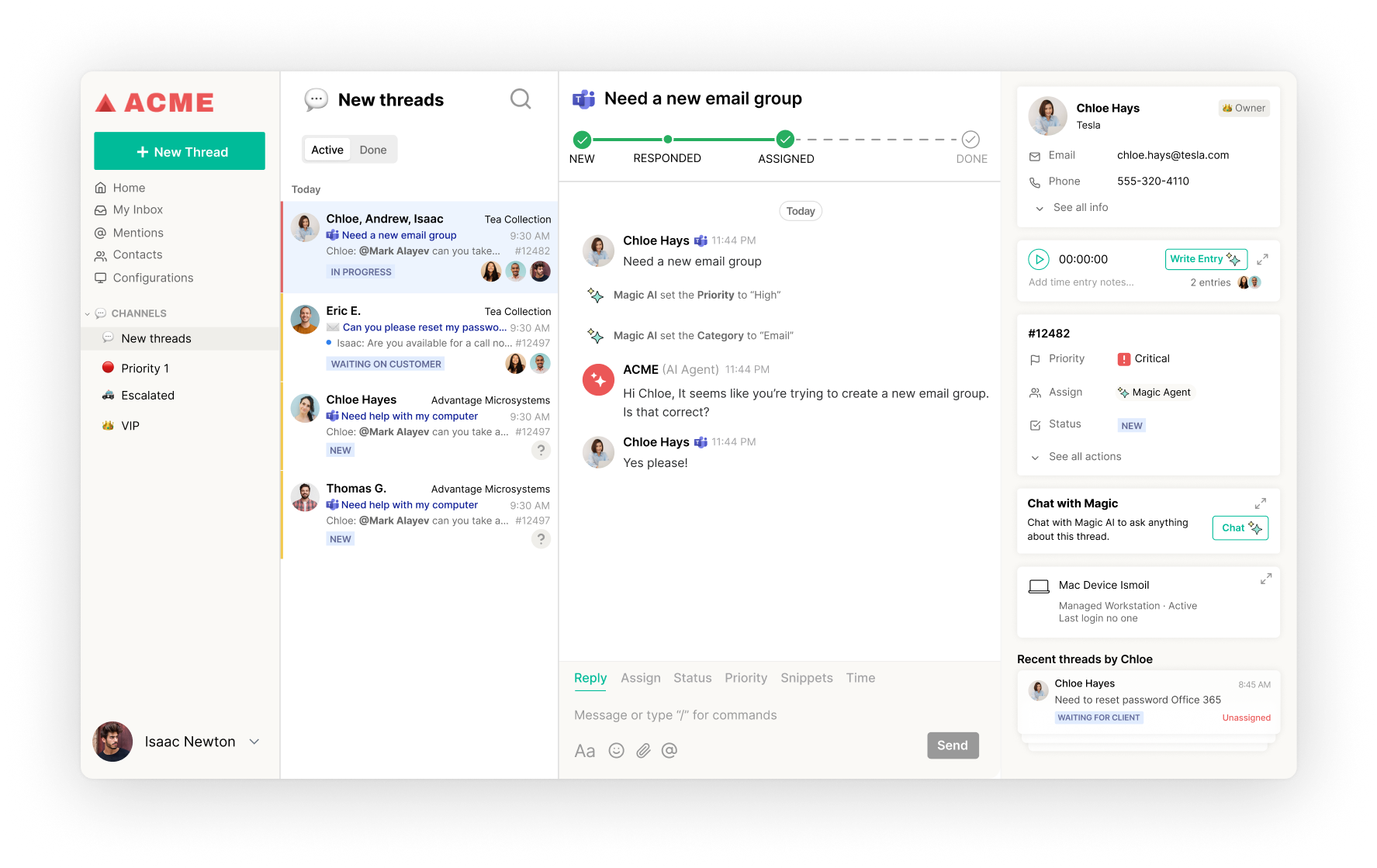 Thread - AI service desk for MSPs