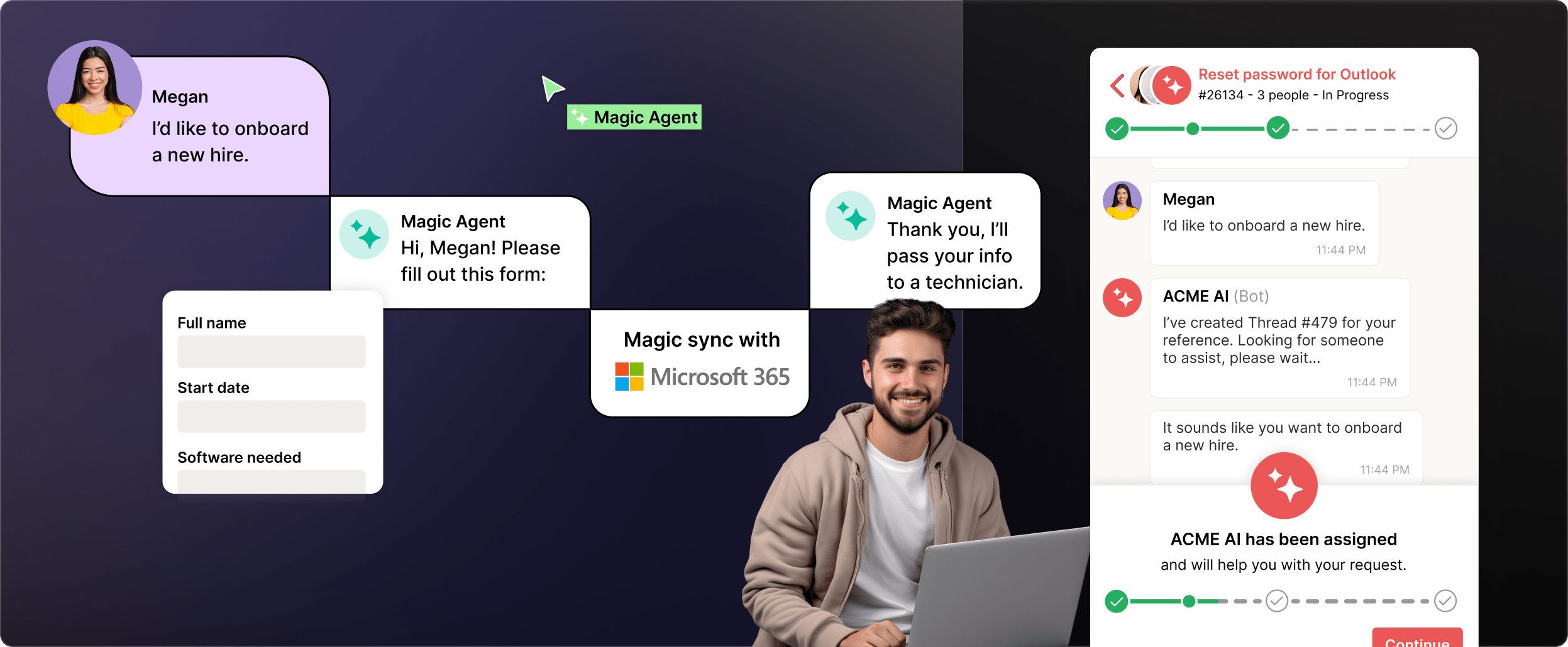 Magic Agents - Fully-Automated Triage AI Service Desk for MSPs
