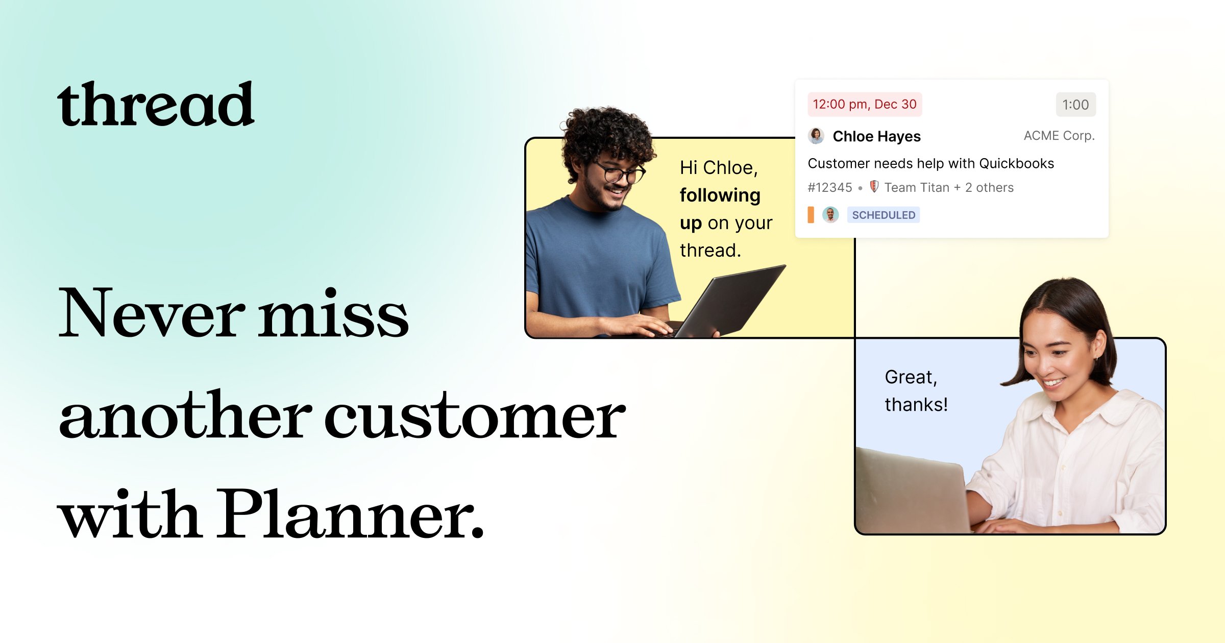 Thread Planner - Schedule your threads and empower your service team.